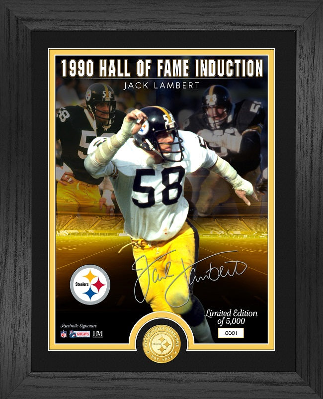 Jack Lambert Hall Of Fame Induction Bronze Coin Signature Photo Mint ...